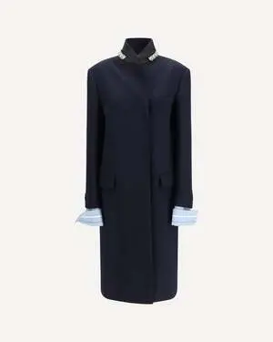 Prada Double Wool Coat - Blue