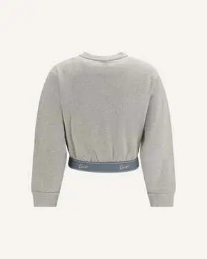 Kenzo Cropped Sweatshirt With Embroidered Logo - Grey