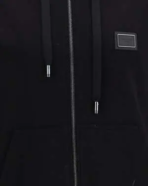 Dolce & Gabbana Cotton Hooded Sweatshirt With Dg Plaque