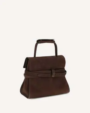 Moschino Medium Top Handle Bag With Buckle Detail