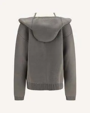 Rick Owens Wool Knit Hoodie Robe Sweater