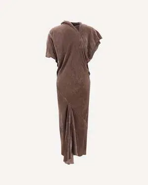 Rick Owens Seb Velvet Maxi Dress - Brown