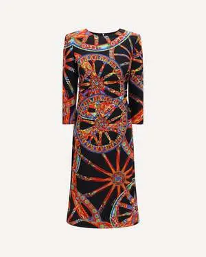 Dolce & Gabbana Carretto Print Charmeuse Dress - Multicolour