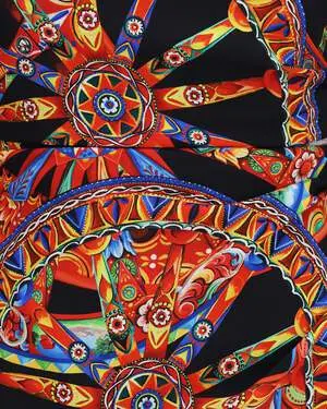 Dolce & Gabbana Carretto Print Charmeuse Dress - Multicolour
