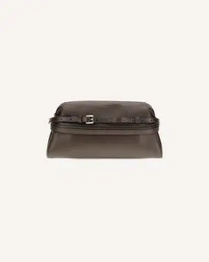 Moschino Leather Clutch With Buckle Detail