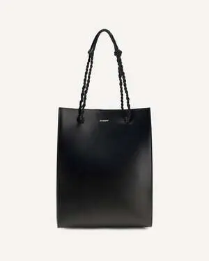 JIL SANDER Tangle Leather Tote Bag - Black