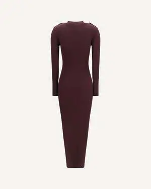 COURREGES Rib Knit Polo Long Dress