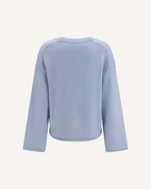 Loulou De Saison Derry Cashmere U-neck Sweater - Light Blue