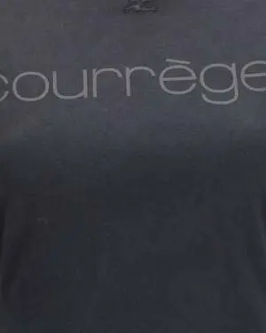 COURREGES Logo Print Double Sleeves T-shirt Feale