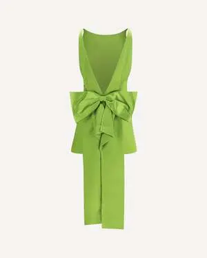 SELF-PORTRAIT Satin Dress With Back Bow