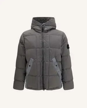 Stone Island Nylon Metal Hooded Down Jacket - Grey