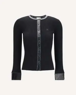 COURREGES Vinyl And Knit Cardigan