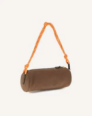 Miu Miu Embroidered Logo Shoulder Bag - Brown