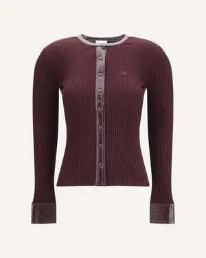 COURREGES Vinyl And Knit Cardigan