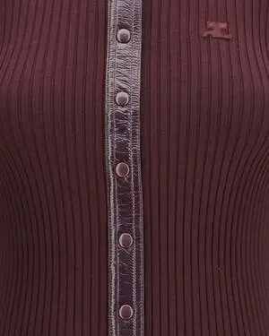 COURREGES Vinyl And Knit Cardigan