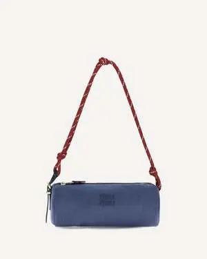 Miu Miu Embroidered Logo Shoulder Bag - Blue