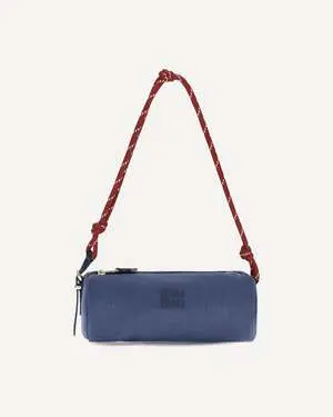 Miu Miu Embroidered Logo Shoulder Bag - Blue