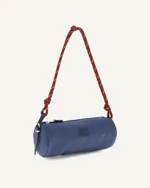 Miu Miu Embroidered Logo Shoulder Bag - Blue