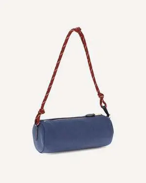 Miu Miu Embroidered Logo Shoulder Bag - Blue