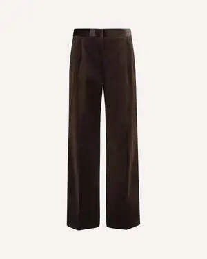 LARDINI Velvet Tailored Pants - Brown