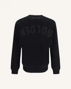 GOLDEN GOOSE Ribbed Knit Sweater With Back Logo - Black