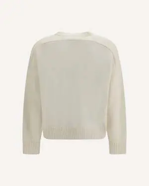 Loulou De Saison Breha Woo Cashmere Bend Sweater Femae - White