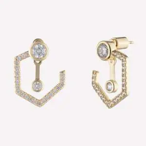 BONHEUR. Spencer Front And Back Earrings - 18k Gold Plated