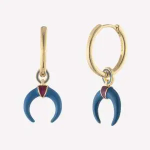 BONHEUR. Gaia Enameled Earrings - Blue