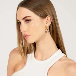 BONHEUR. Shiva Evil Eye Earrings - Pink