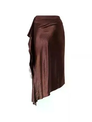 Pinko Lace-trim Asymmetric Midi Skirt