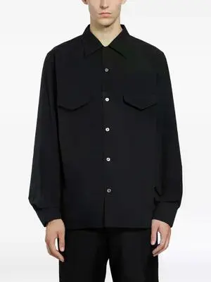 TAIGA TAKAHASHI Lot.101 Open-collar Shirt - Black