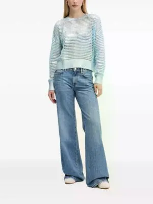 Desigual Open-knit Sweater With Round Neck And Long Sleeves
