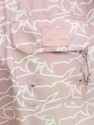 Paul & Shark Shark-print Drawstring Swim Shorts