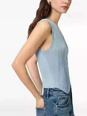 ALLSAINTS Cruz Ribbed-knit V-neck Top