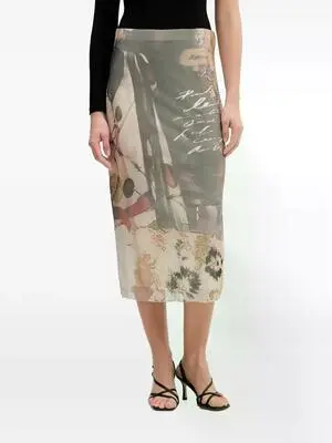 Desigual Collage Midi Skirt - Neutrals