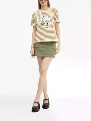 Desigual Graphic-detail Striped Cotton T-shirt