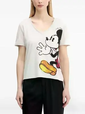 Desigual Graphic-print V-neck T-shirt - Neutrals