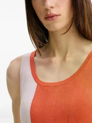 Paul Smith Colour-block Ribbed-knit Blouse