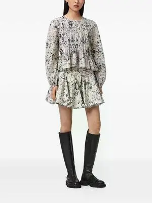 ALLSAINTS Shirred-bodice Peplum Blouse