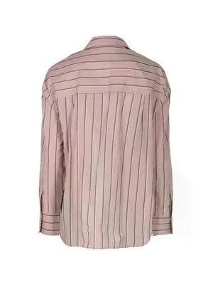 Vince Striped Long-sleeve Shirt - Pink