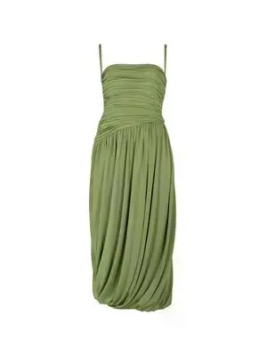 Cinq À Sept Rosine Ruched Midi Dress - Green