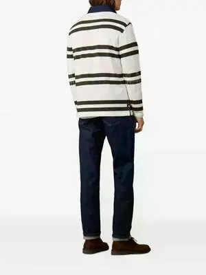 HACKETT LONDON Stripe-print Long-sleeve Polo Shirt