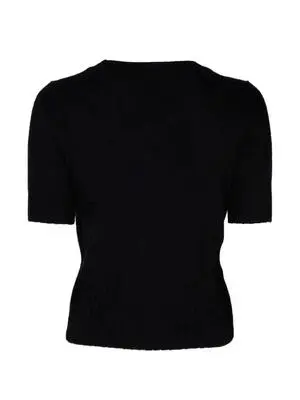 Vince Ribbed-knit Short-sleeve Sweater - Black