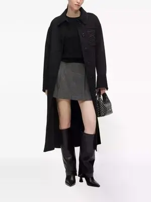 Karl Lagerfeld Belted Long Wool-blend Coat