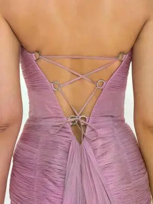 MARIA LUCIA HOHAN Strapless Lightning-bolt Cut-out Mini Dress
