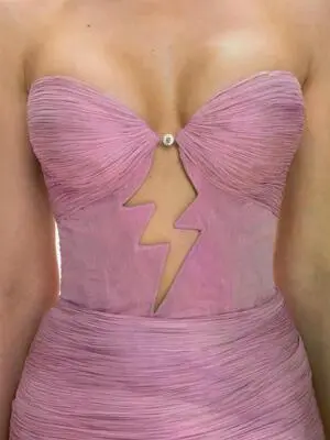 MARIA LUCIA HOHAN Strapless Lightning-bolt Cut-out Mini Dress