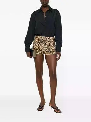 Norma Kamali Leopard Print Tailored Shorts