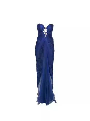 MARIA LUCIA HOHAN Verity Cut-out Pleated Maxi Dress - Blue