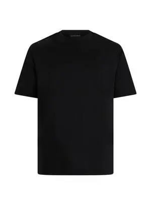 Emporio Armani Jersey T-shirt With Micro Eagle Embroidery - Blue