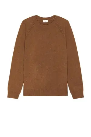 Saint Laurent Cashmere Raglan Sleeve Crewneck Sweater - Brun